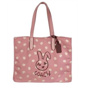 Coach | Bags | Coach Womens Bunny Graphic Cotton Canvas Tote Bag In ...